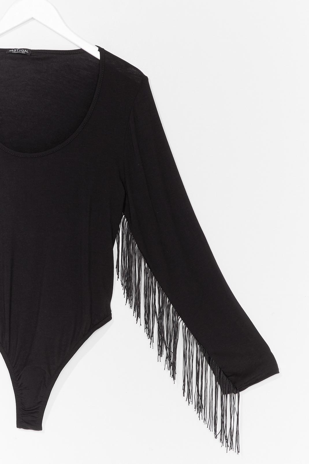 Plus Size Fringe Long Sleeve Bodysuit Nasty Gal