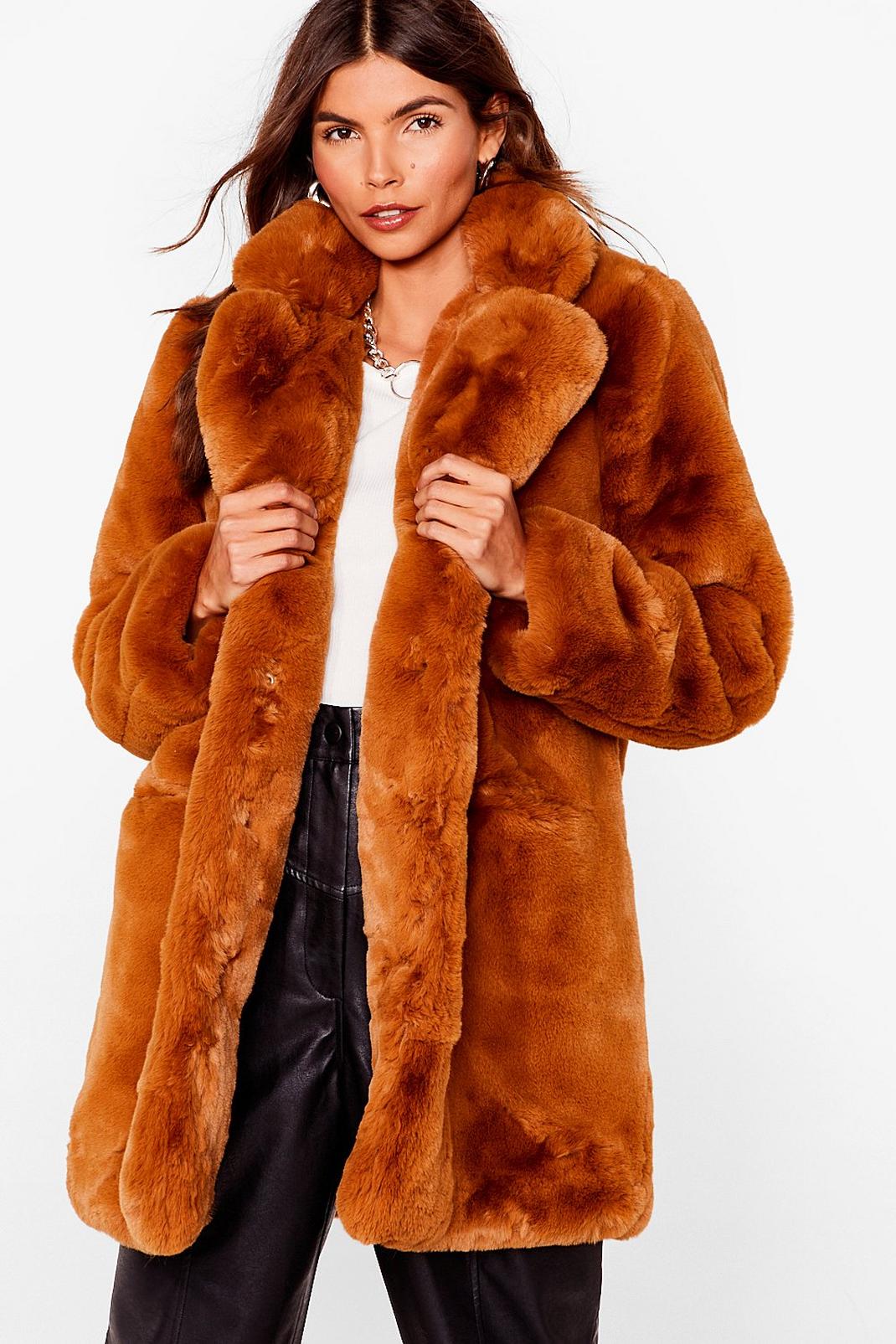 Mid Length Oversized Faux Fur Coat Nasty Gal
